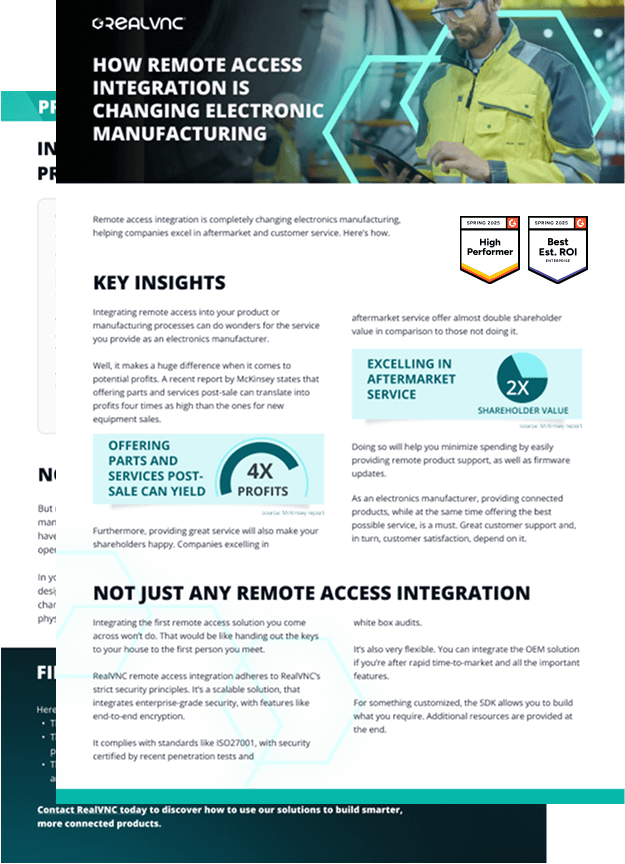 Remote Access Integration Guide for Manufacturing - RealVNC®